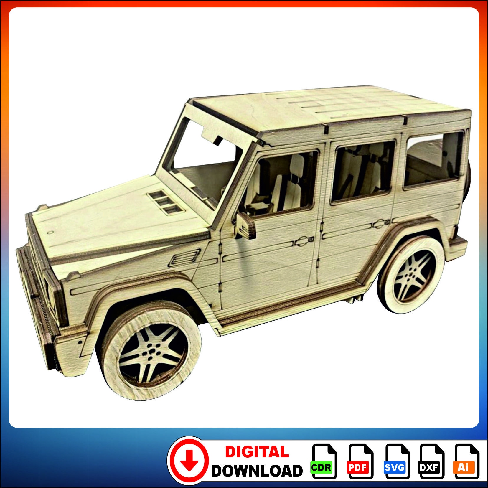 Laser Cutting Mercedes Benz G-class 3D Puzzle Laser Cutting 3D Model ...
