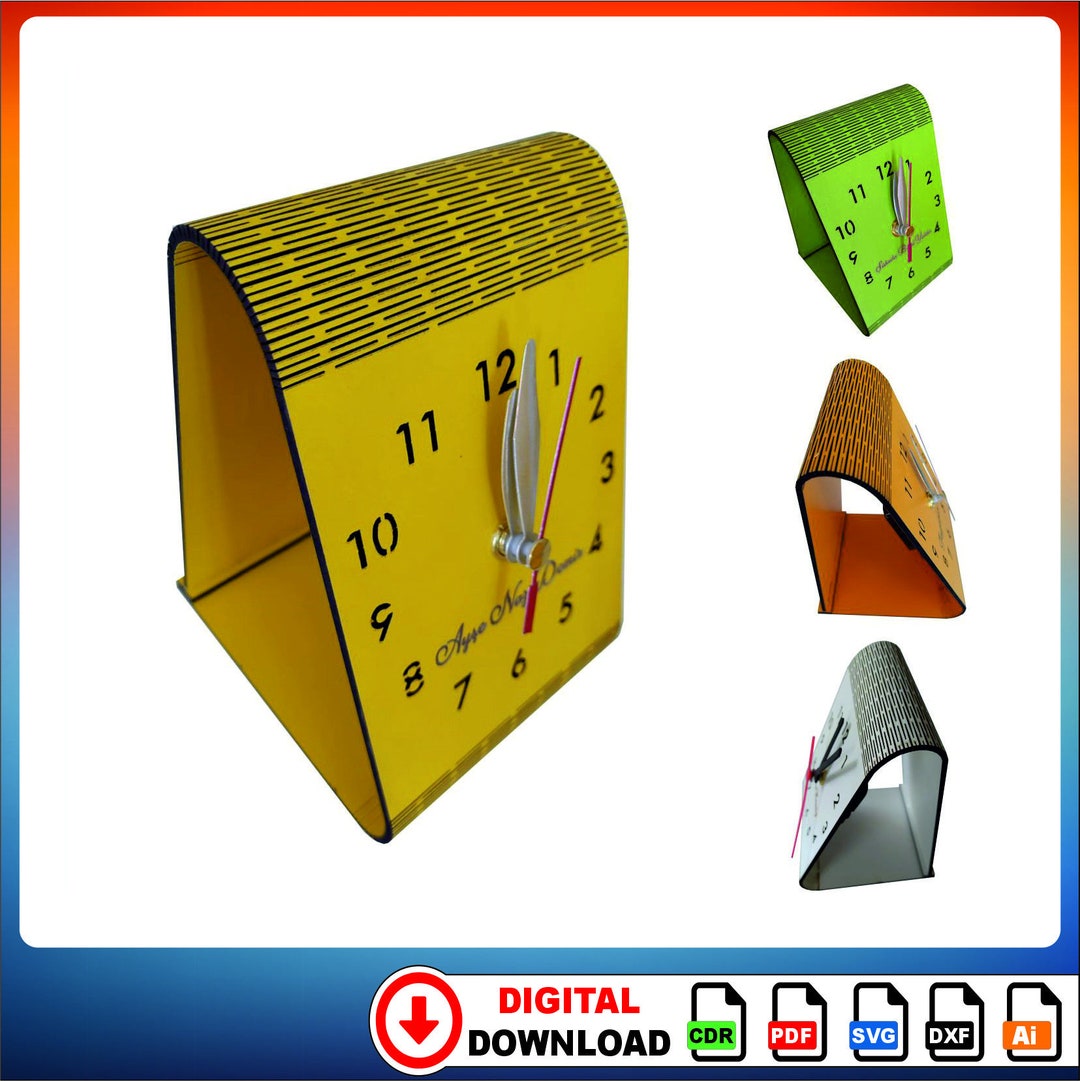 Table Decor Clock Laser Cut File SVG, Clock Models, Wall Decoration ...