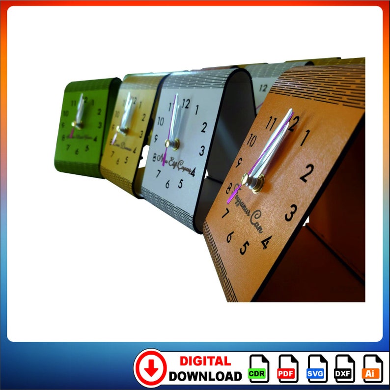 Table Decor Clock Laser Cut File SVG, Clock Models, Wall Decoration ...