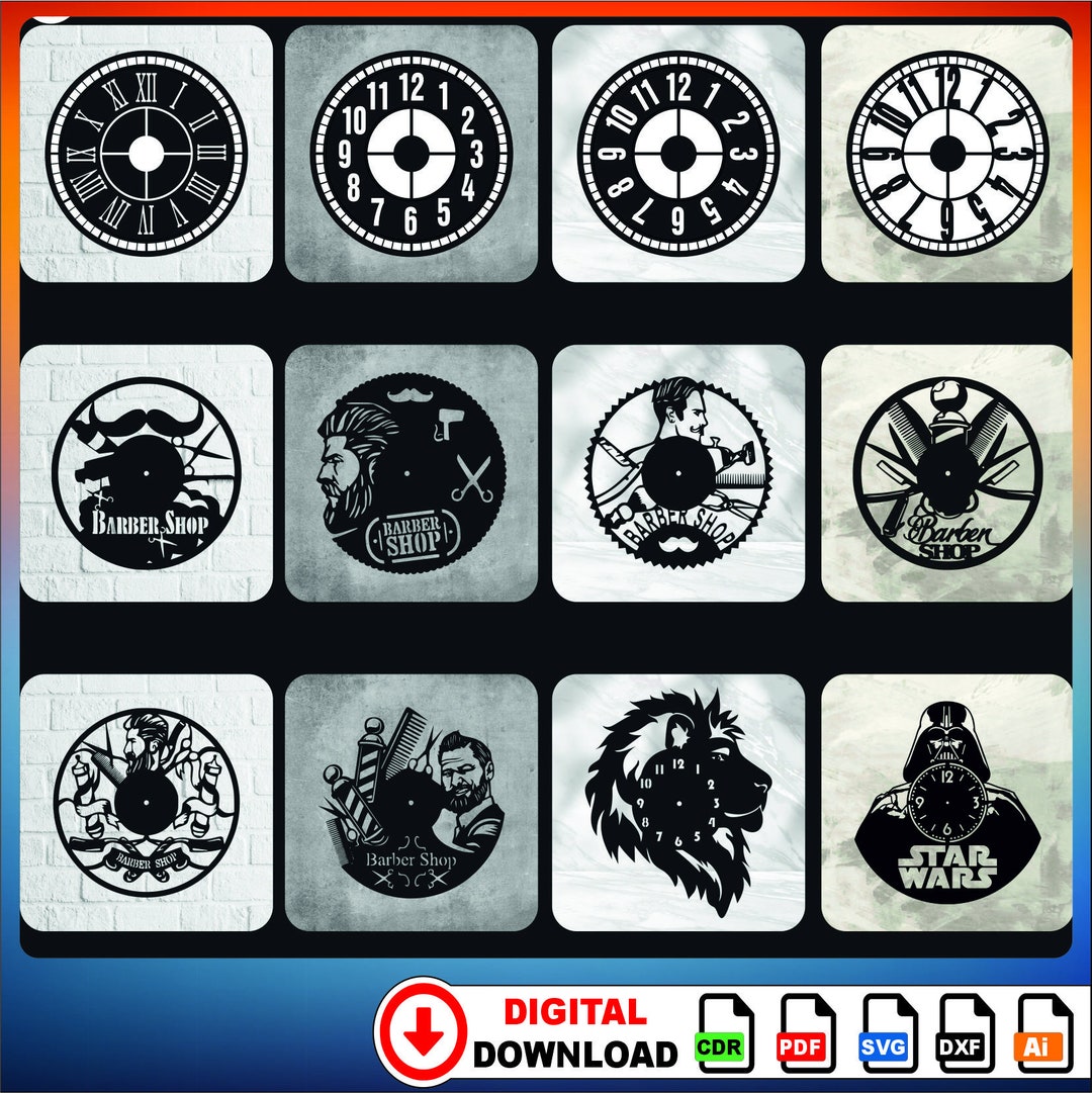 72 Laser Cut Clock Wall Decor Clocks, Clock Models, Wall Decoration ...