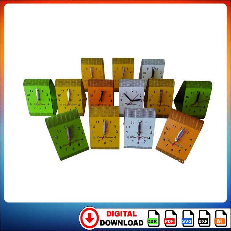 Table Decor Clock Laser Cut File SVG, Clock Models, Wall Decoration ...