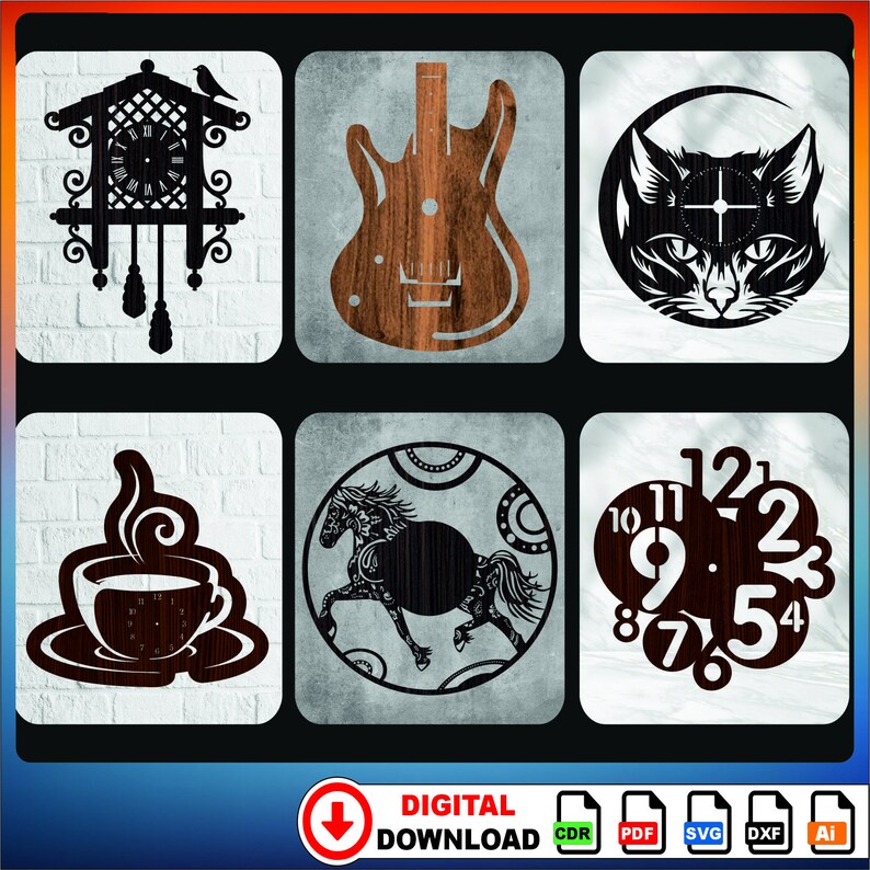 30 Laser Cut Clock Wall Decor Clocks, Clock Models, Wall Decoration ...