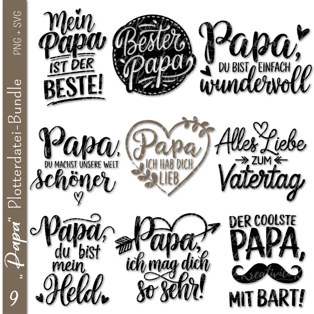 Plotter File Dad - Father's Day Svg - German Sayings - Gift Dad - Heart ...