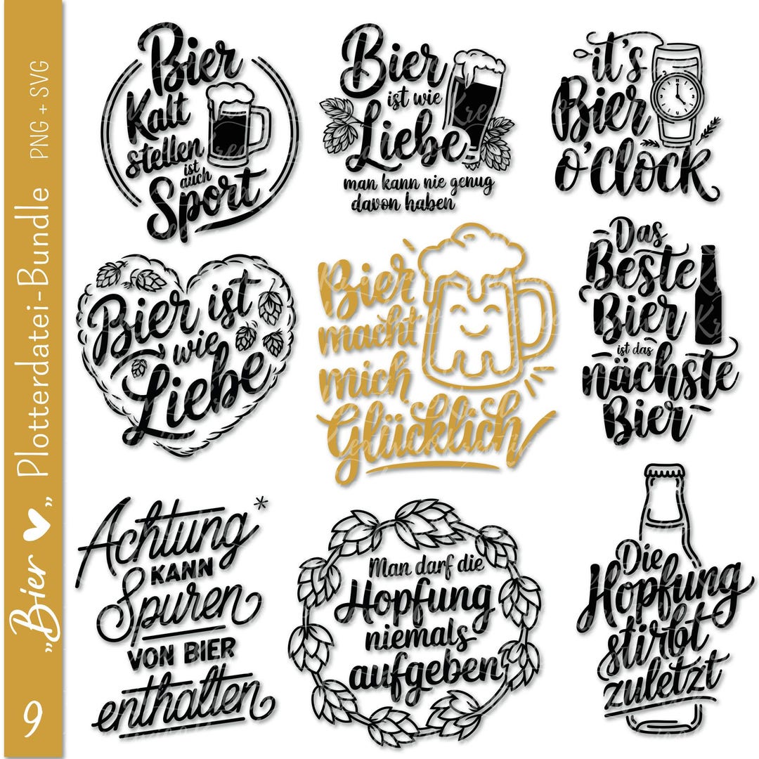 Deutsche Plotterdatei Bier | Bier svg Bundle | Bierglas svg | Deutsche Sprüche Bier | Cricut ...