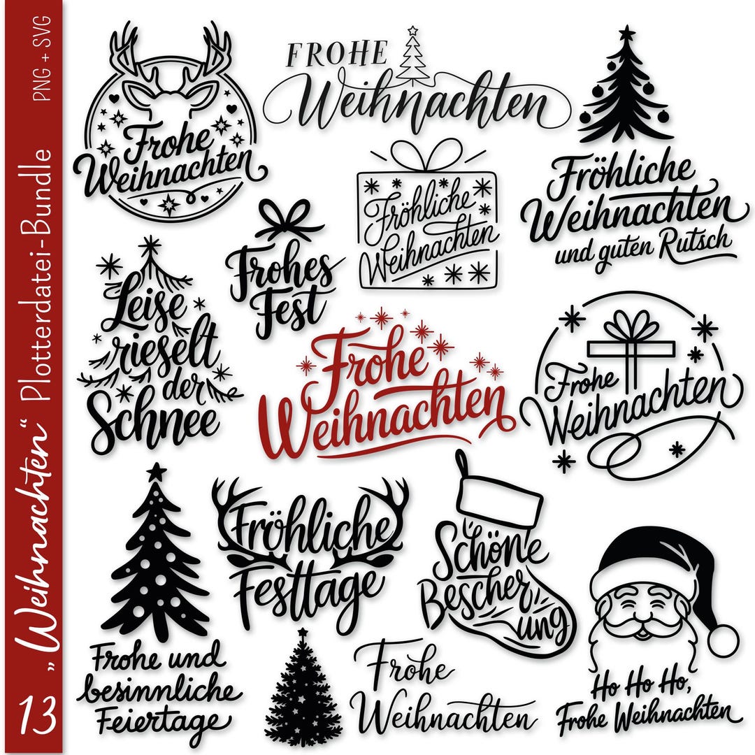 German Plotter File Merry Christmas | Christmas SVG Bundle | Christmas ...