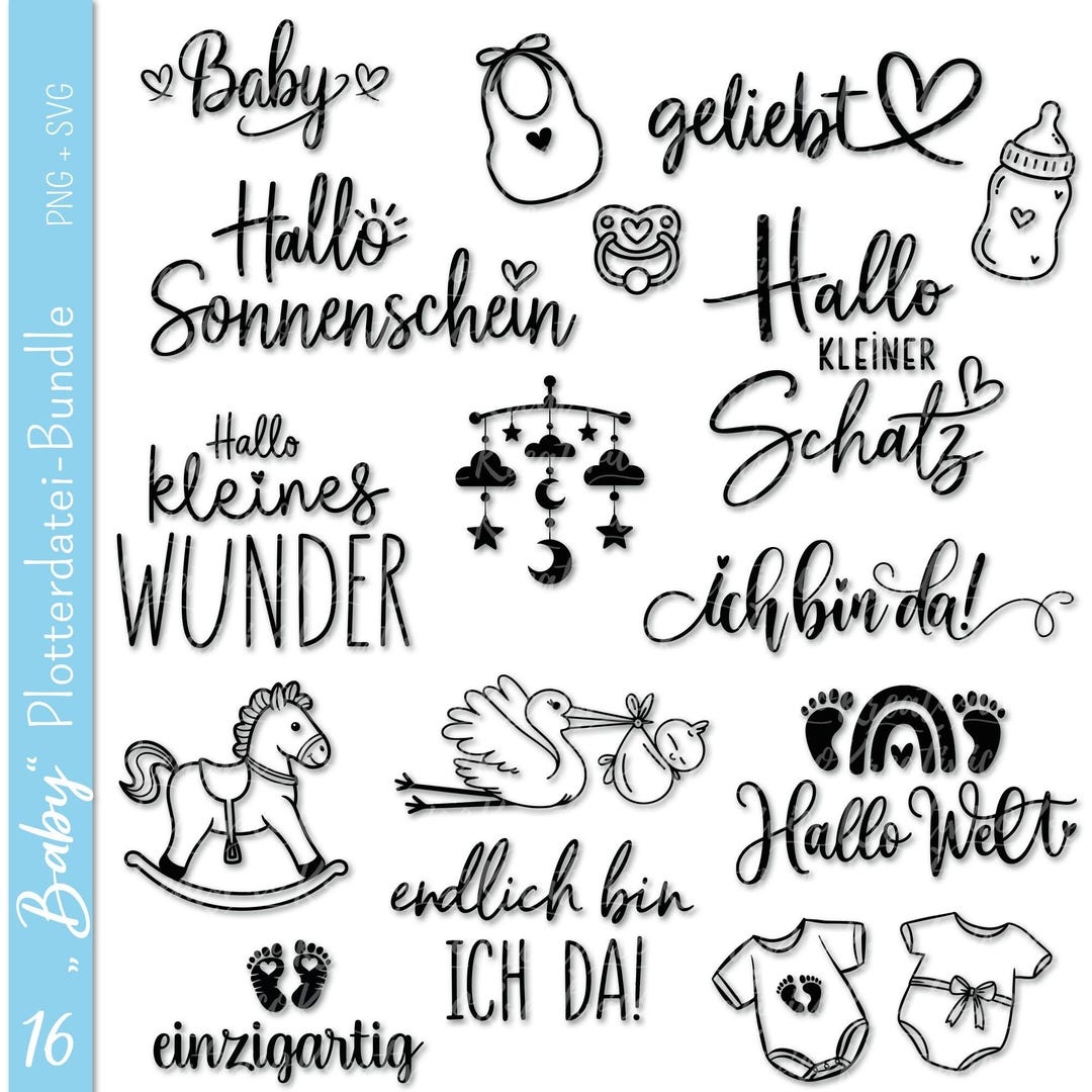 Baby Plotter File | Plotter File Svg | Png Plotter File | German Birth ...