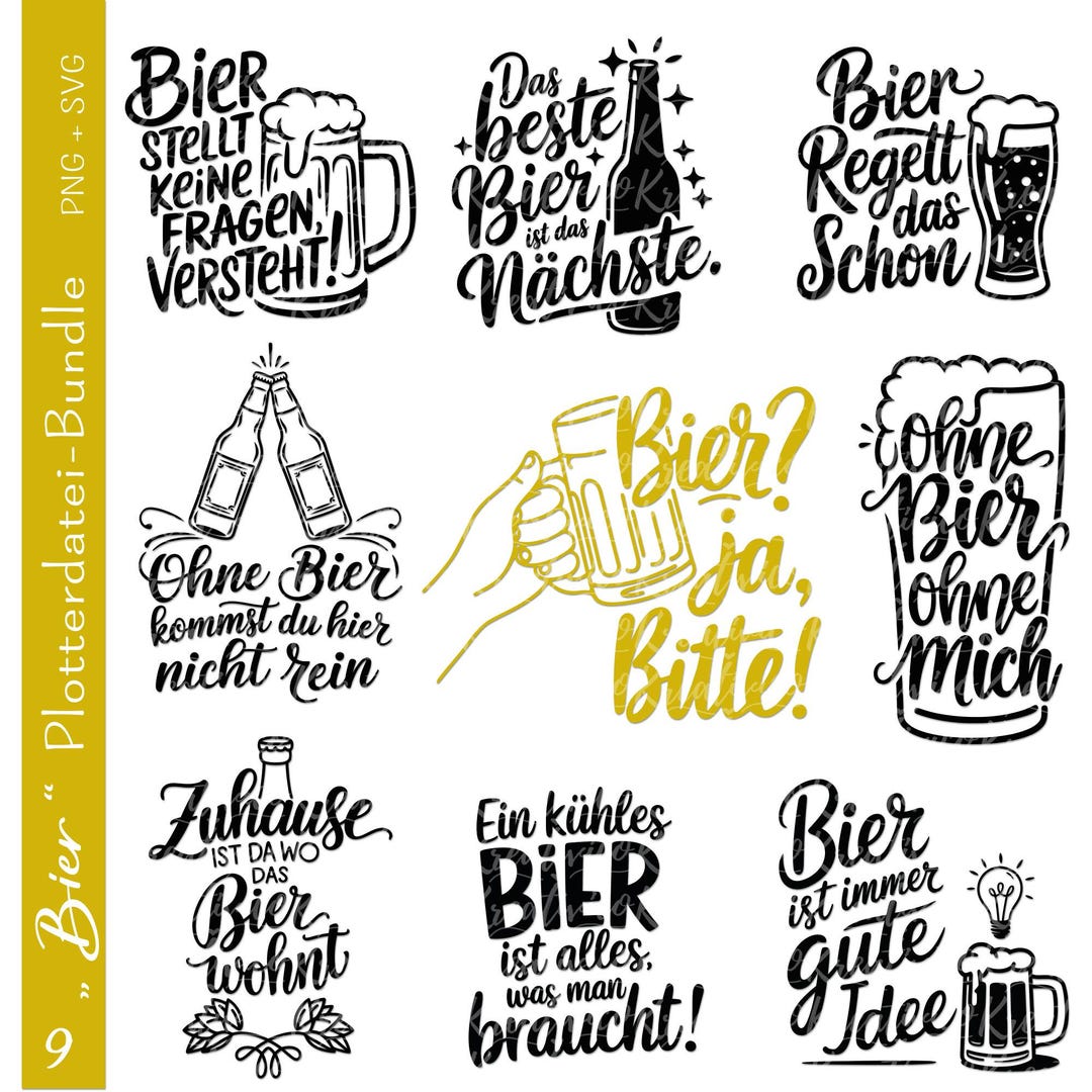 Deutsche Plotterdatei Bier | Bier svg Bundle | Bierglas svg | Deutsche Sprüche Bier | Cricut ...
