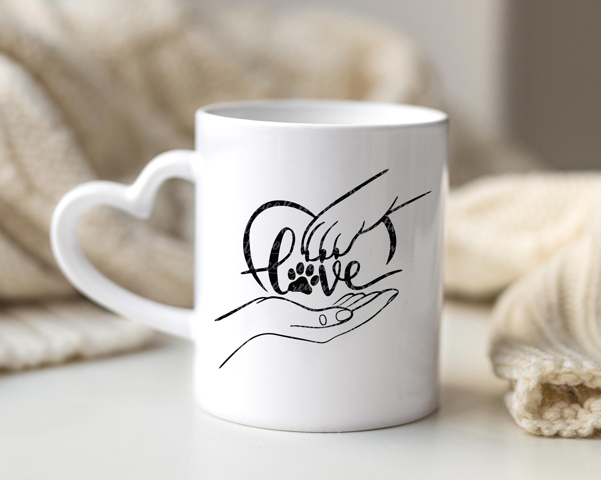 Pfote und Hand svg, Pfote Liebe svg, Valentine Haustier png, Hunde Mama ...