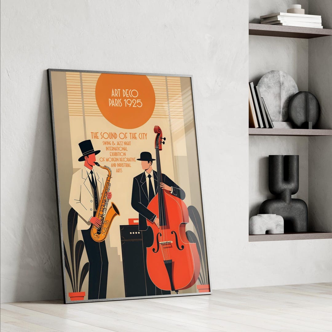 Art Deco Jazz Band Poster | the Sound of the City | Vintage Swing ...