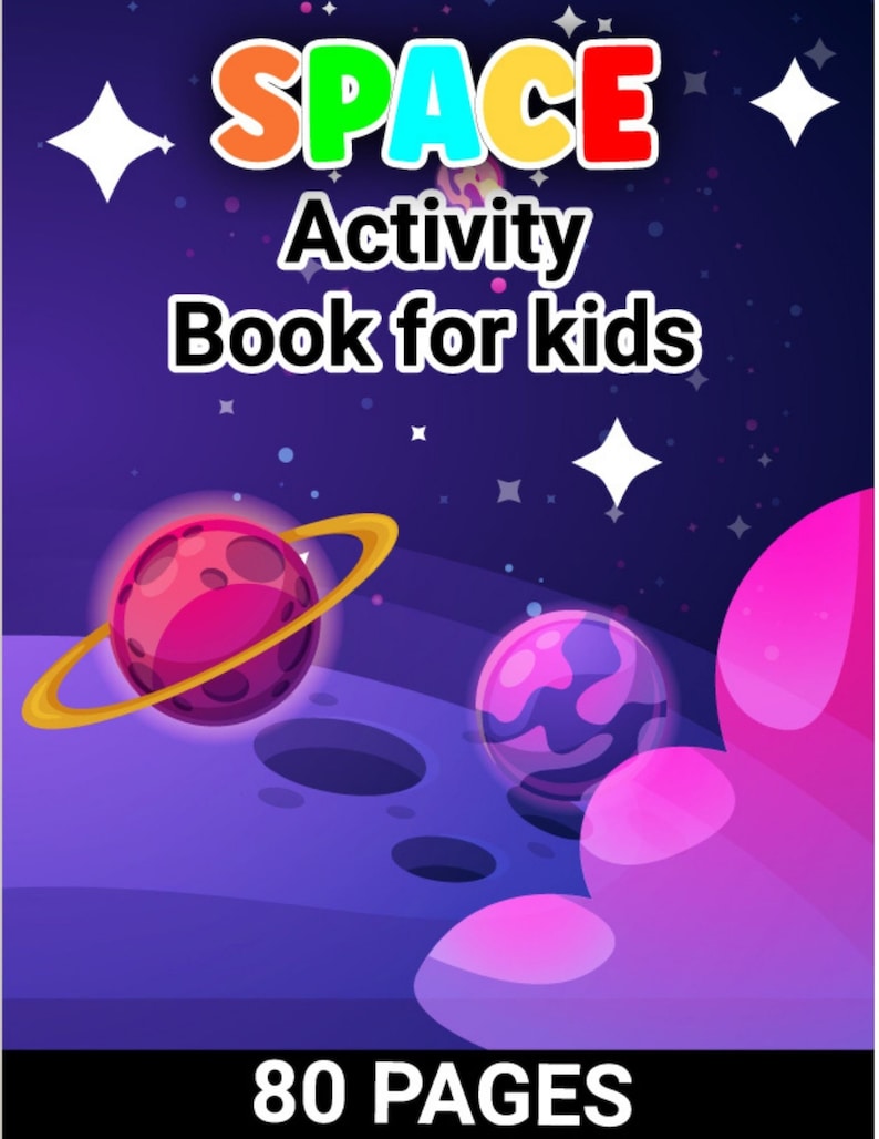 Space Activity Book for Kids Fun educational Galaxy Exploring Workbook ...