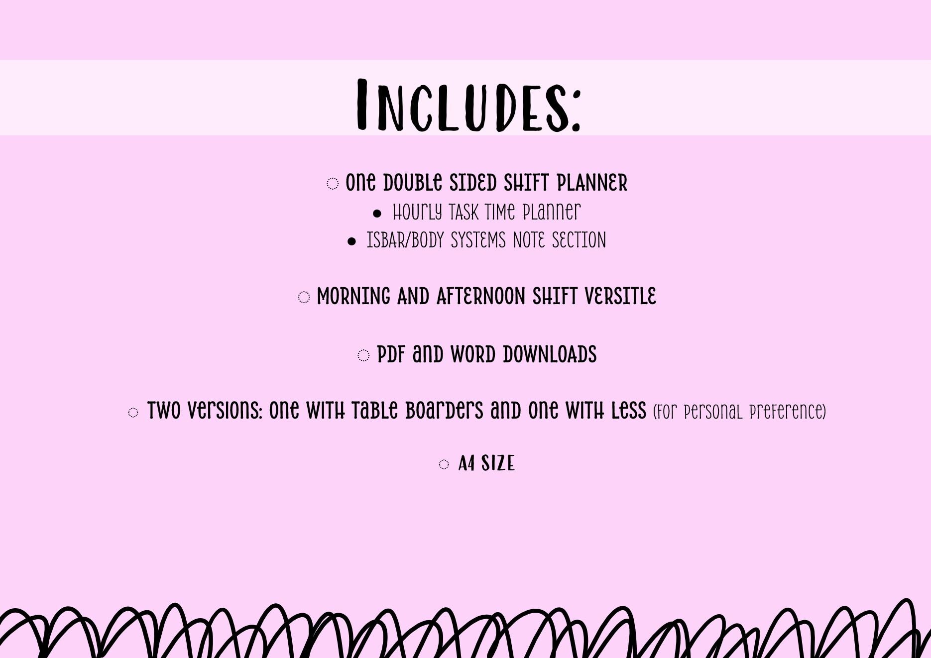 Nurse Shift Planner Day Shifts AM PM Hourly Planner and Patient Report ...