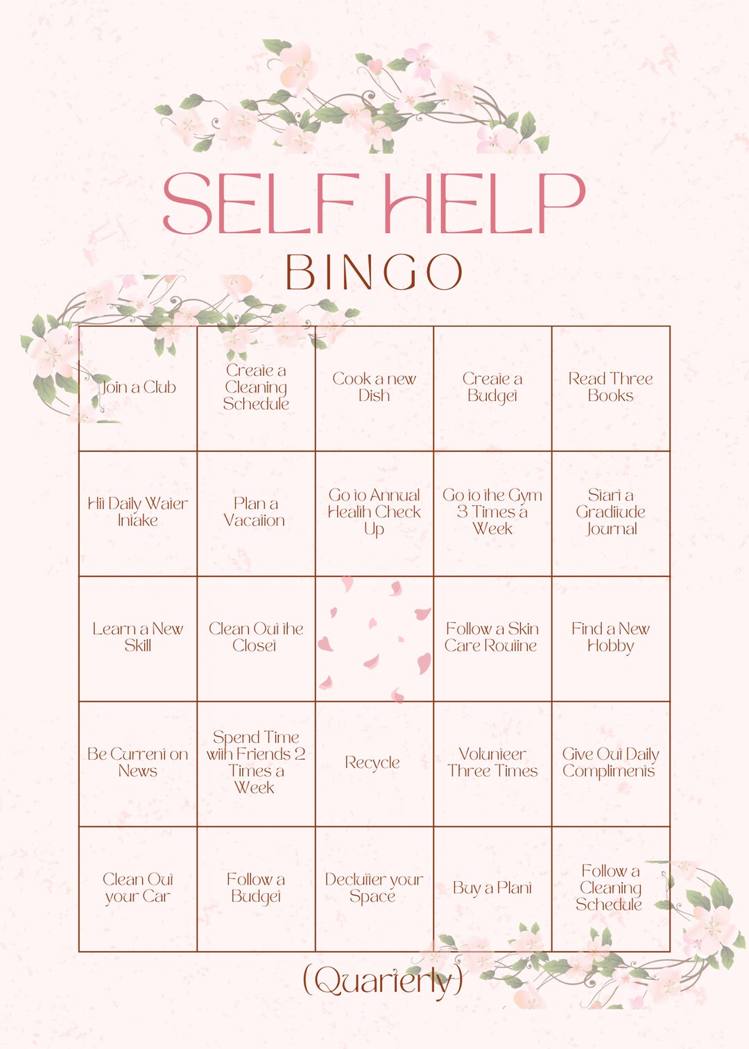 Self Help Bingo - Etsy