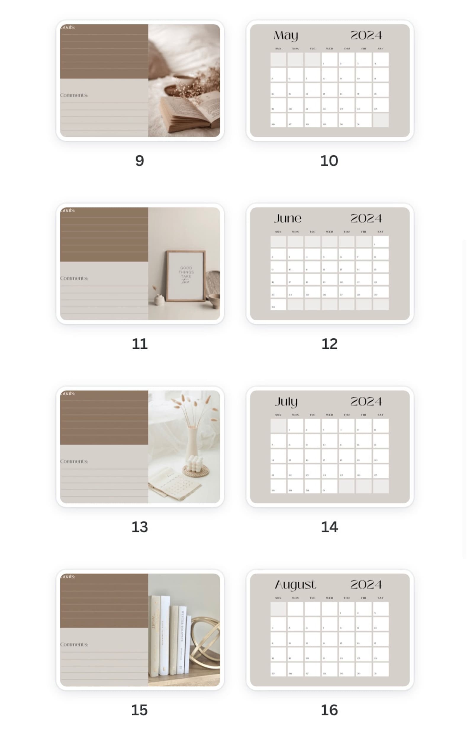 Digital Monthly Calendar, Digital Planner 2024, 2025, Minimalist ...