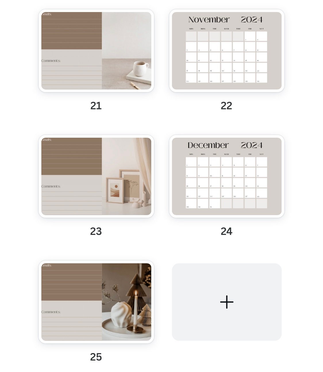 Digital Monthly Calendar, Digital Planner 2024, 2025, Minimalist ...