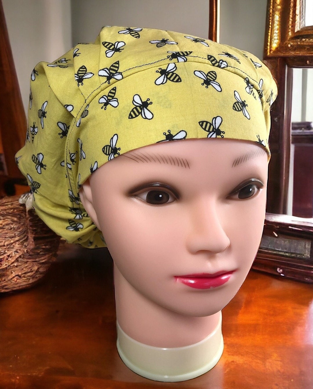 Bee Themed Bouffant Surgical Scrub Cap, Yellow, Black FREE SHIPPING - Etsy