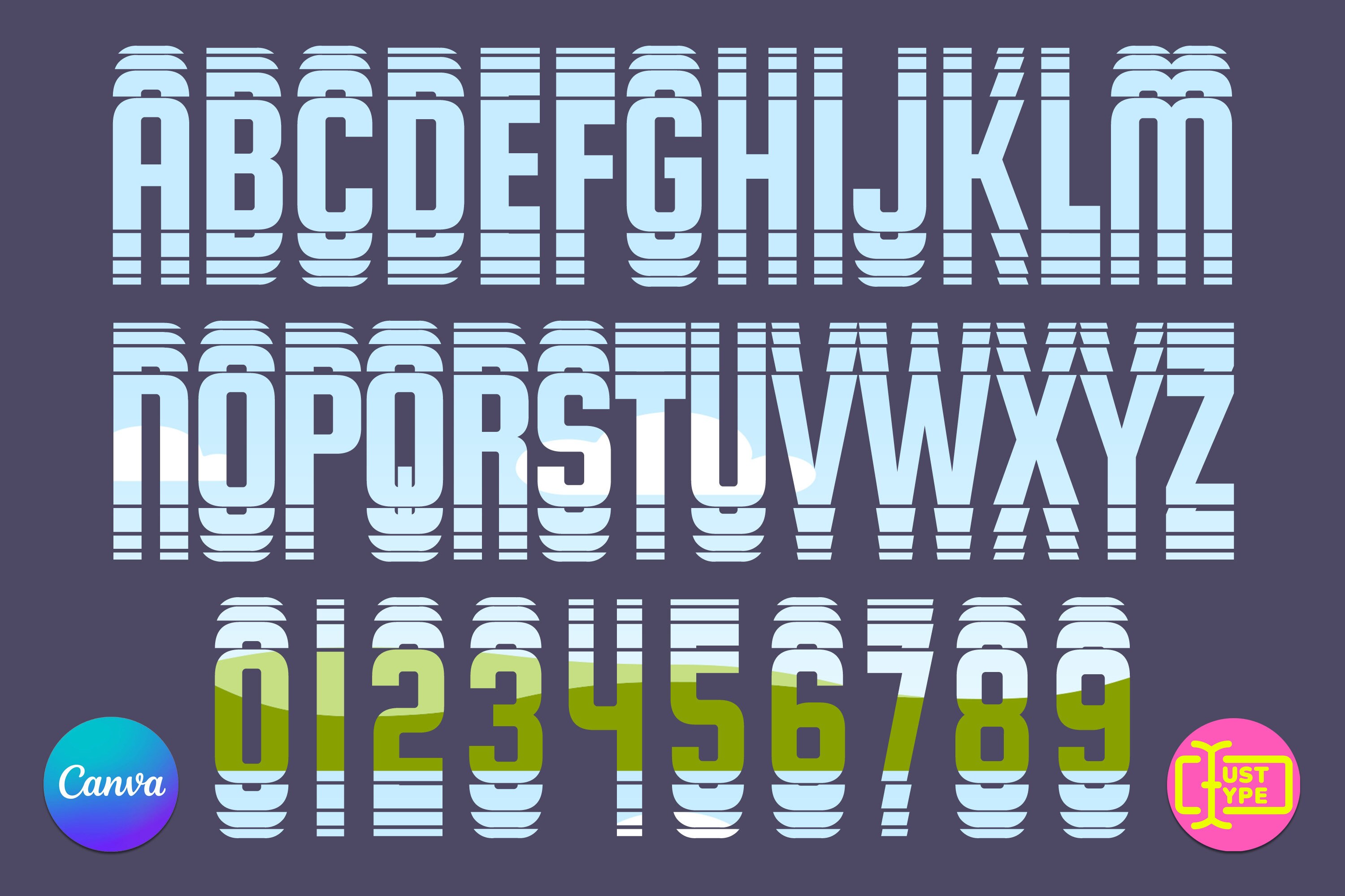 Reflex Stacked Alphabet Canva Frame Template | Editable Rolling Stacked ...