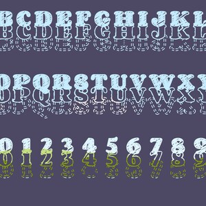 Chalky Stacked Alphabet Canva Frame Template | Editable Powdery Stacked ...