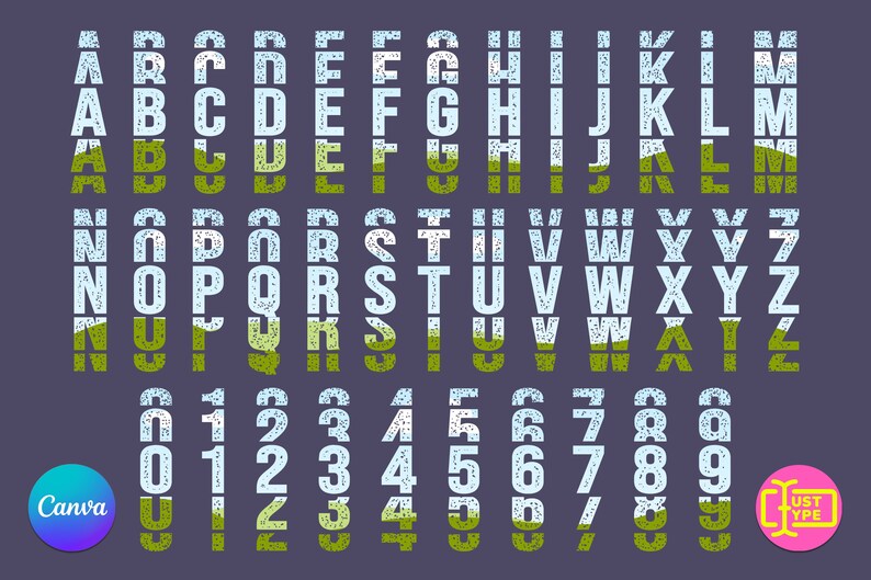 Sandy Stacked Alphabet Canva Frame Template | Editable Gritty Stacked ...