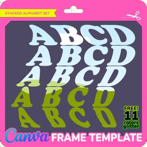 Disco Groovy Stacked Canva Frame Template | Editable Seventies Stacked ...
