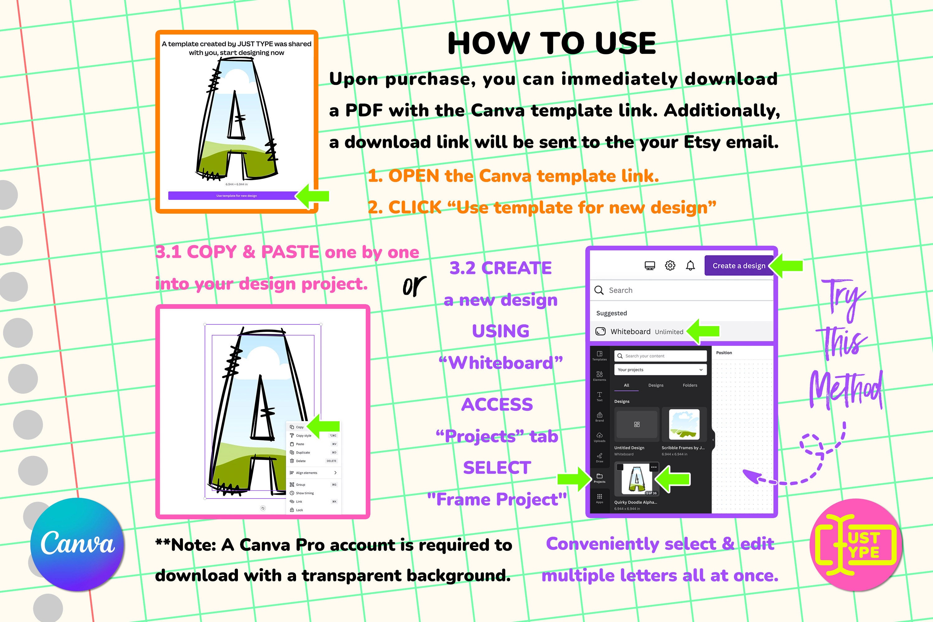 Reflex Stacked Alphabet Canva Frame Template Editable Rolling Stacked ...
