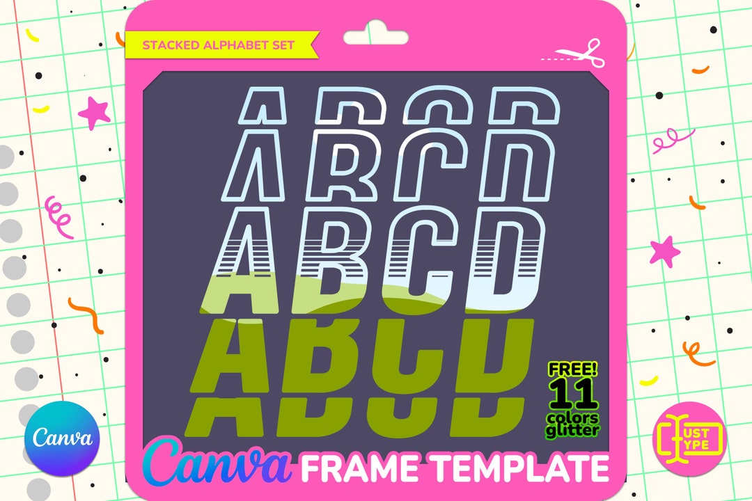 Racing Stacked Alphabet Canva Frame Template | Editable Speeding ...