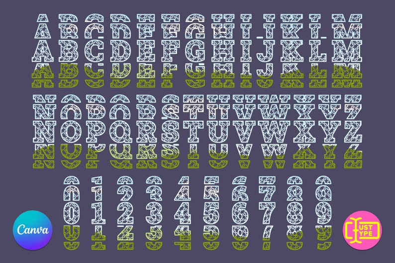 Puzzle Stacked Alphabet Canva Frame Template | Editable Game Stacked ...
