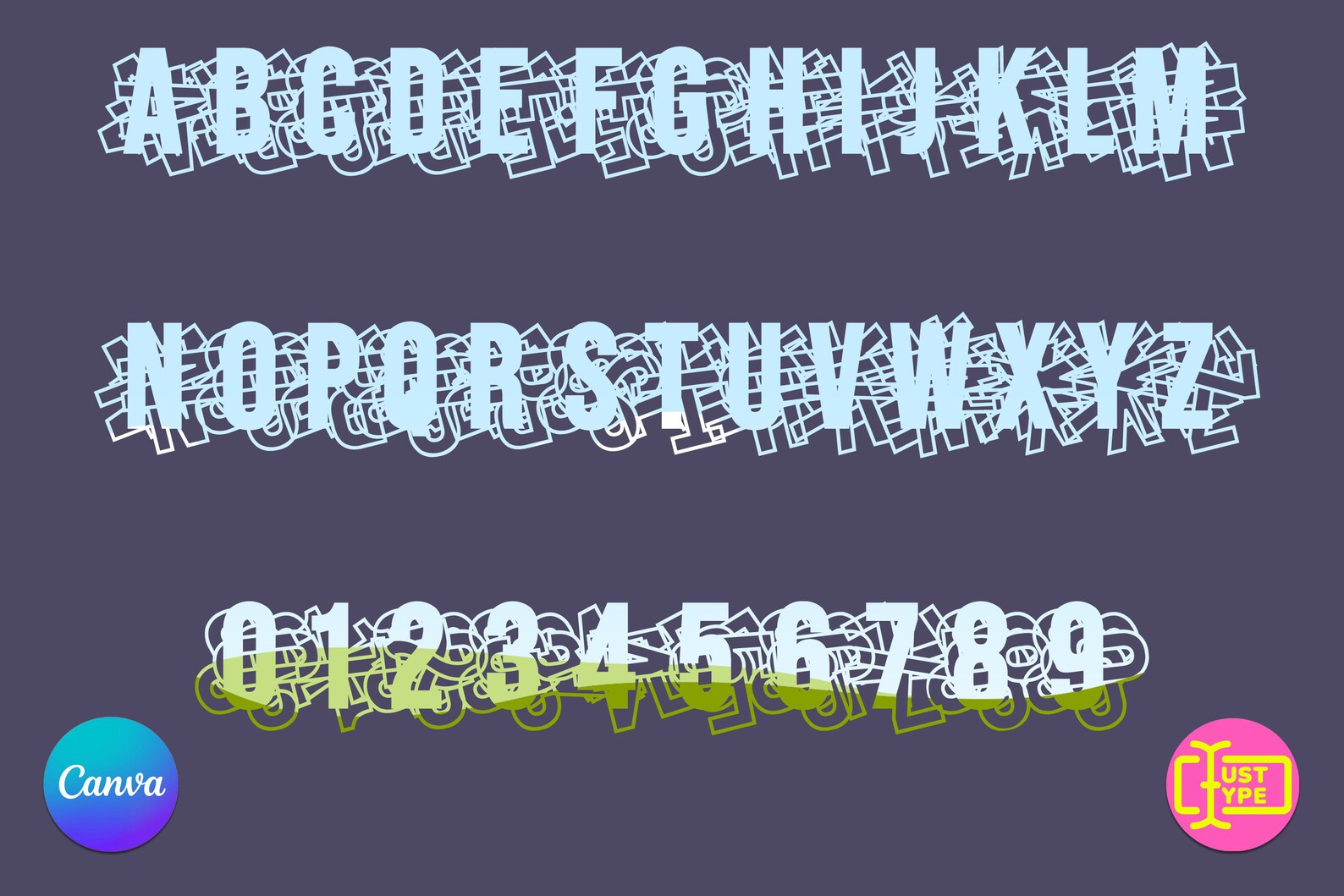 Heaps Stacked Alphabet Canva Frame Template | Editable Piled Stacked ...