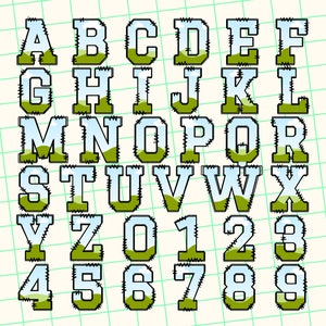 Varsity Doodle Alphabet Canva Frame Template | Editable College A-Z ...