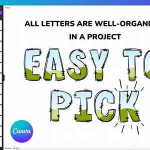 Grime Stacked Alphabet Canva Frame Template Editable Muddy Stacked ...