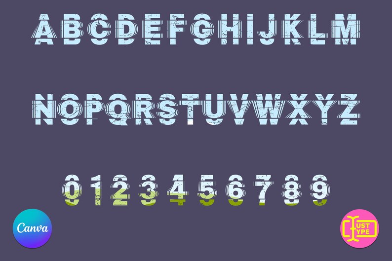 Punk Stacked Alphabet Canva Frame Template | Editable Rebellious ...