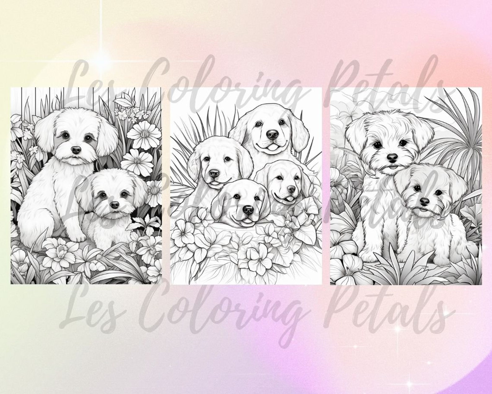 Dog Breeds Coloring Book, 20 Printable Dogs Coloring Pages for Kids and ...