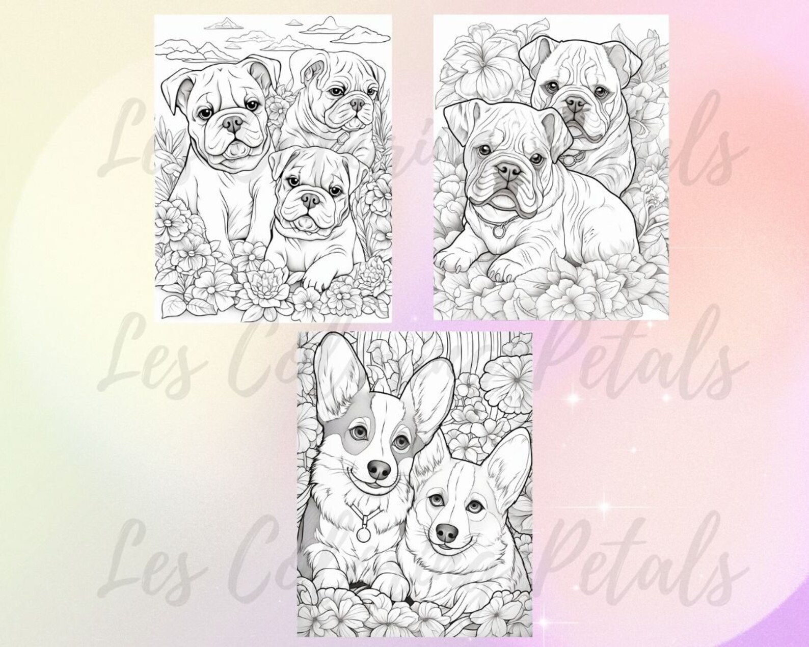 Dog Breeds Coloring Book, 20 Printable Dogs Coloring Pages for Kids and ...