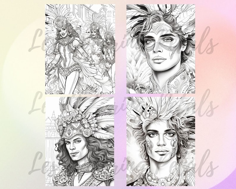 Brazilian Carnival Samba Female Dancer Coloring Pages, Printable ...