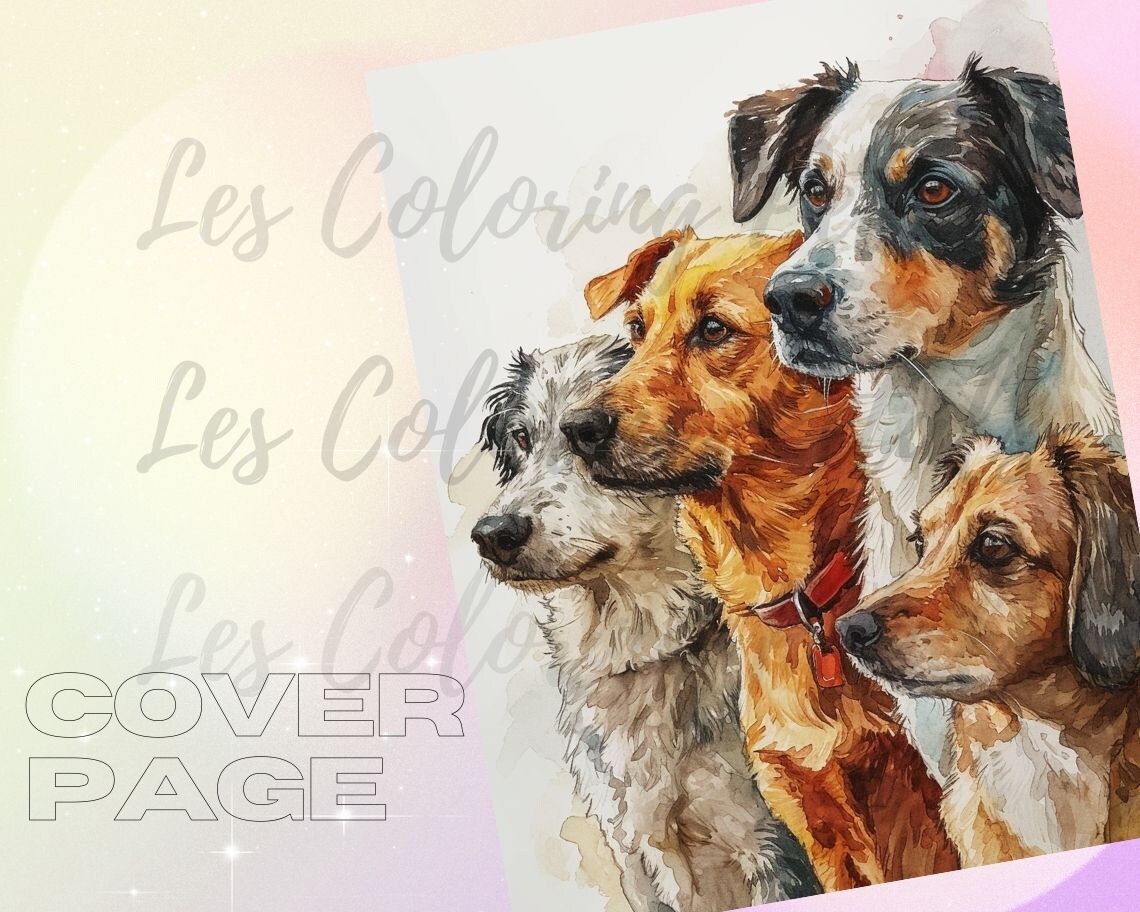 Dog Breeds Coloring Book, 20 Printable Dogs Coloring Pages for Kids and ...