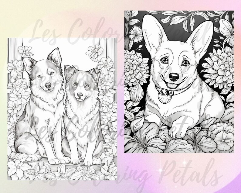 Dog Breeds Coloring Book, 20 Printable Dogs Coloring Pages for Kids and ...