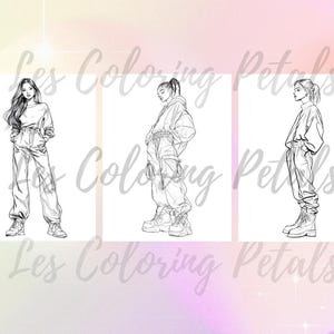 Y2k Fashion Style Coloring Book Printable PDF 90s Influence Fashion ...