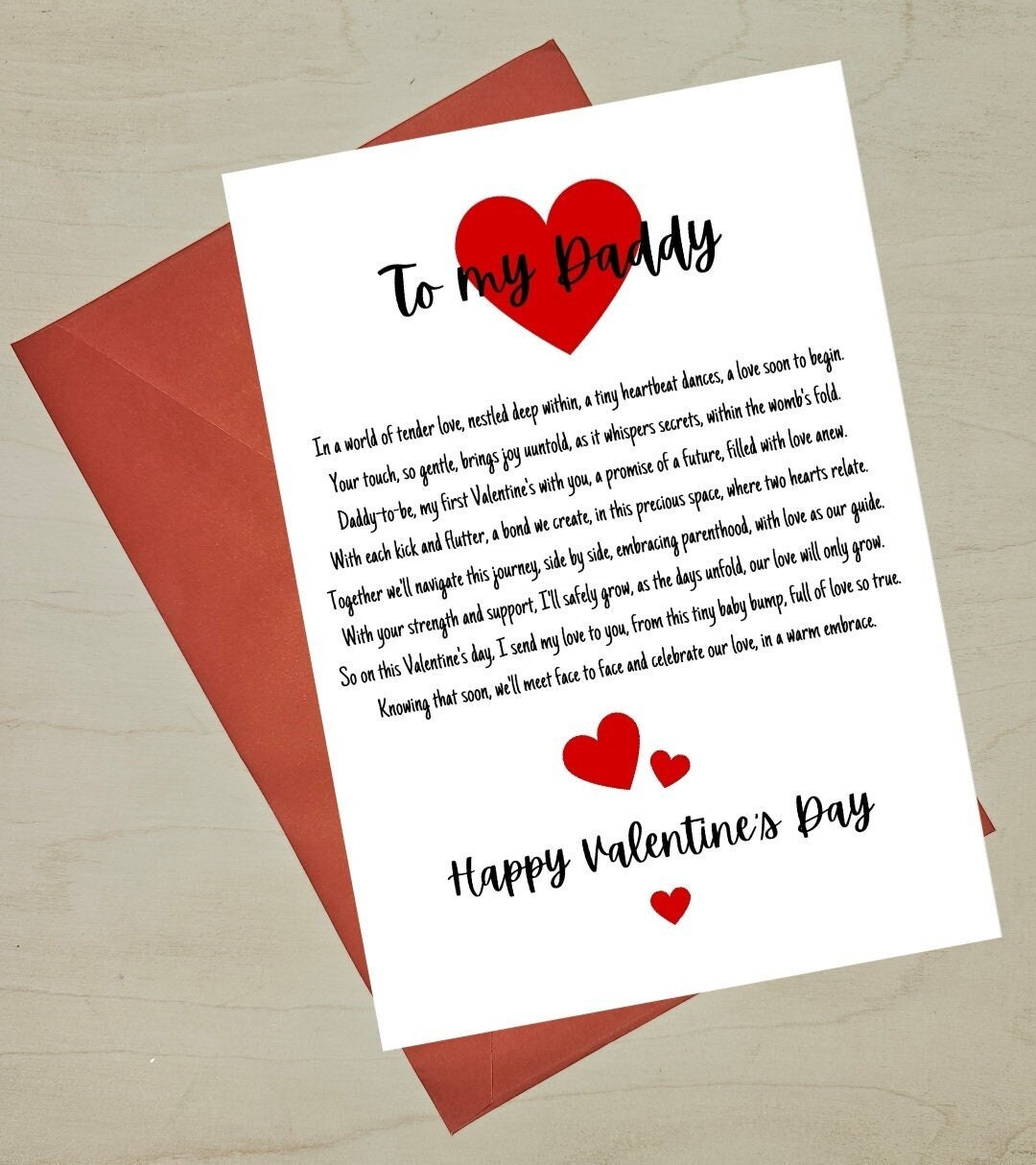 DIGITAL FILE - From the Bump, Valentines Day Card to My Daddy ...