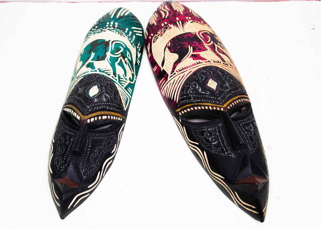 African Tribal Mask Traditional Symbolic Afrocentric Carving Art Ethnic ...