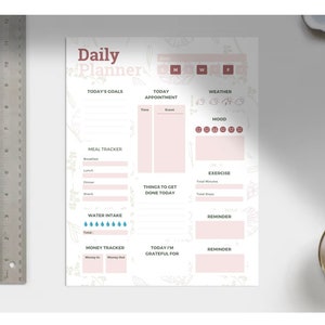 Floral Printable Daily Planner - Etsy