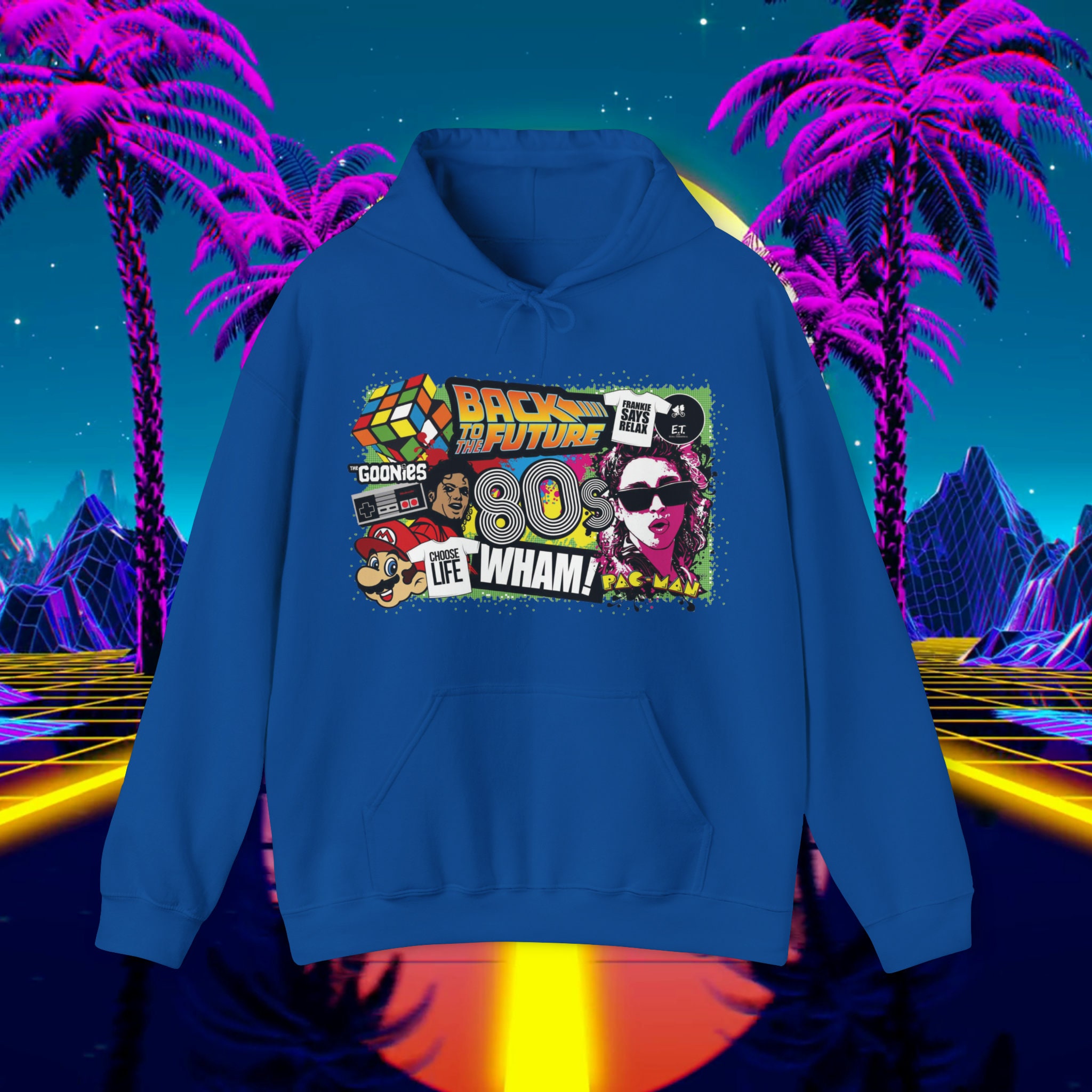 Nostalgic 80s Retro Rad Hoodie Sweatshirt With Icons From the Decade ...