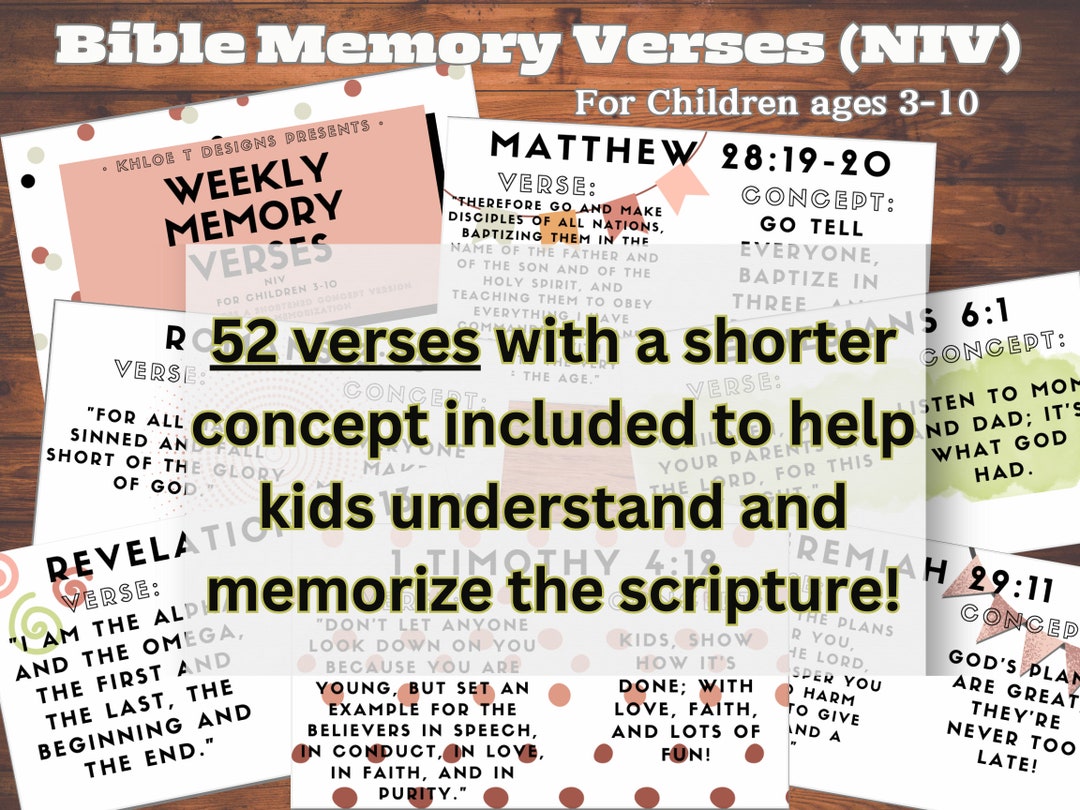 Weekly Bible Memory Verse for Kids - Etsy