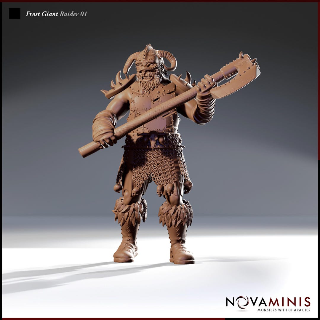 Frost Giant Raider - 28mm 3D Printed Miniature for D&D, Pathfinder, and ...