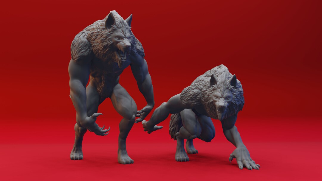 Werewolf 32mm for D&D 5e and Pathfinder Crafted by Yasashii Kyojin ...