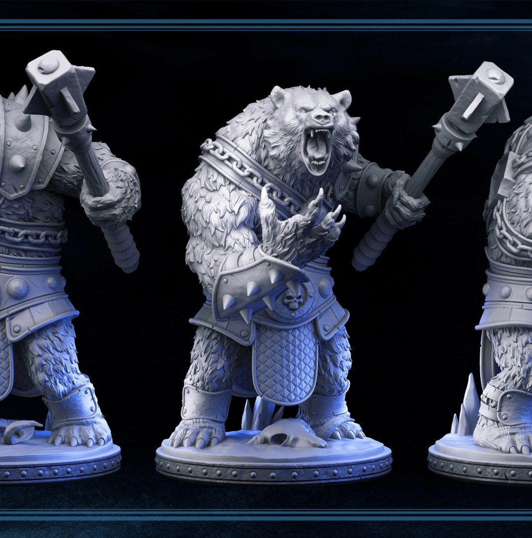 Polar War Bear for D&D 5e and Pathfinder Crafted by Primal Collectibles ...