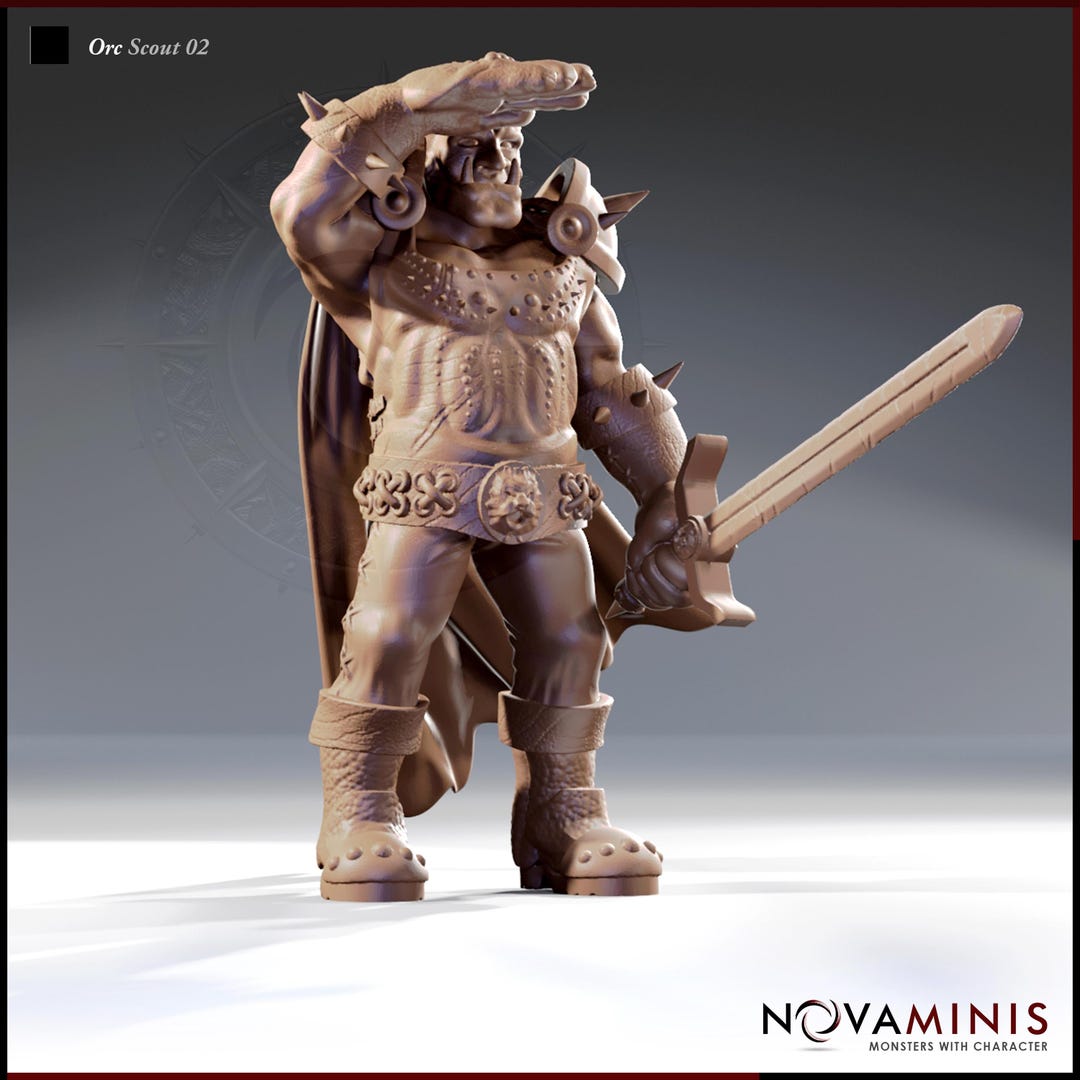 Orc Scout 28mm 3D Printed Miniature for D&D, Pathfinder, and Other ...