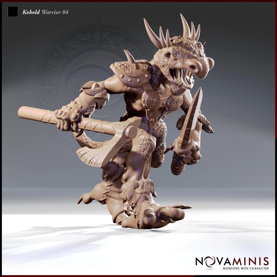 Kobold Warrior - 28mm 3D Printed Miniature for D&D, Pathfinder, and ...