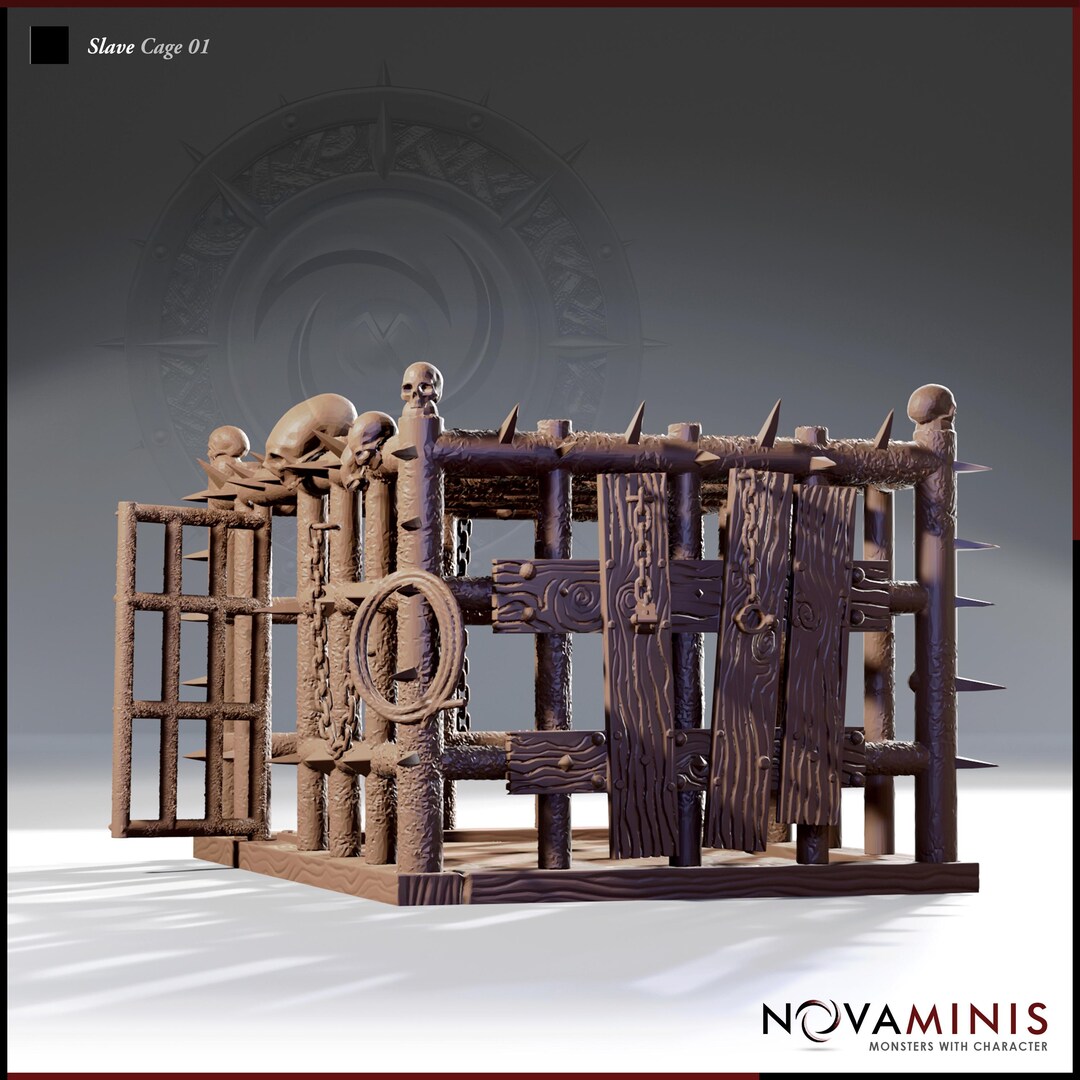 Slave Cage - 28mm 3D Printed Miniature for D&D, Pathfinder, and Other ...
