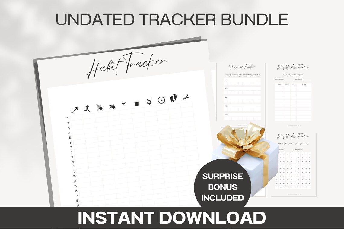 Habit Tracker Habit Tracker Printable Habit Tracker Printable Bundle ...