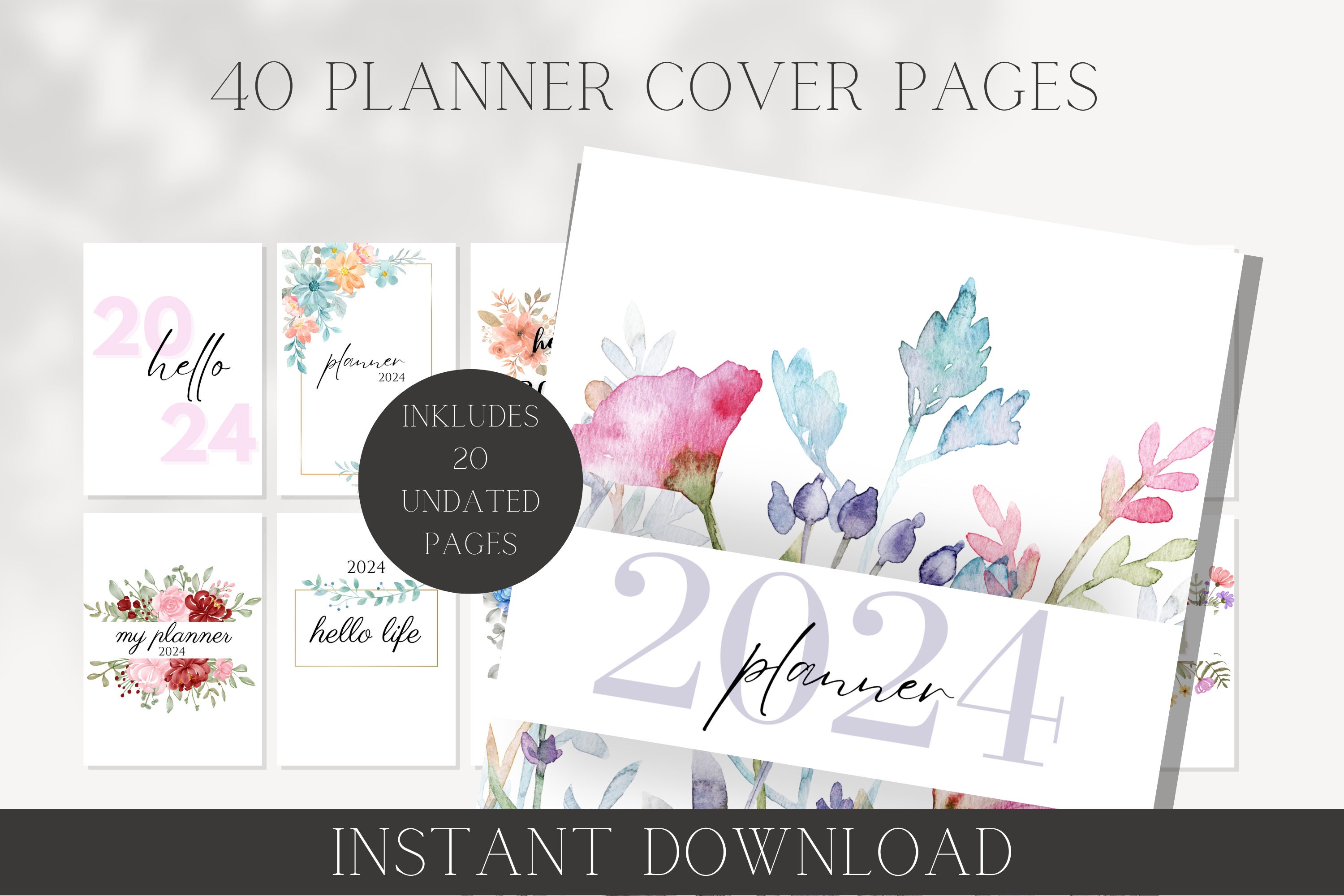 Elegant 2024 Printable Planner Covers Instant Download Make Your ...
