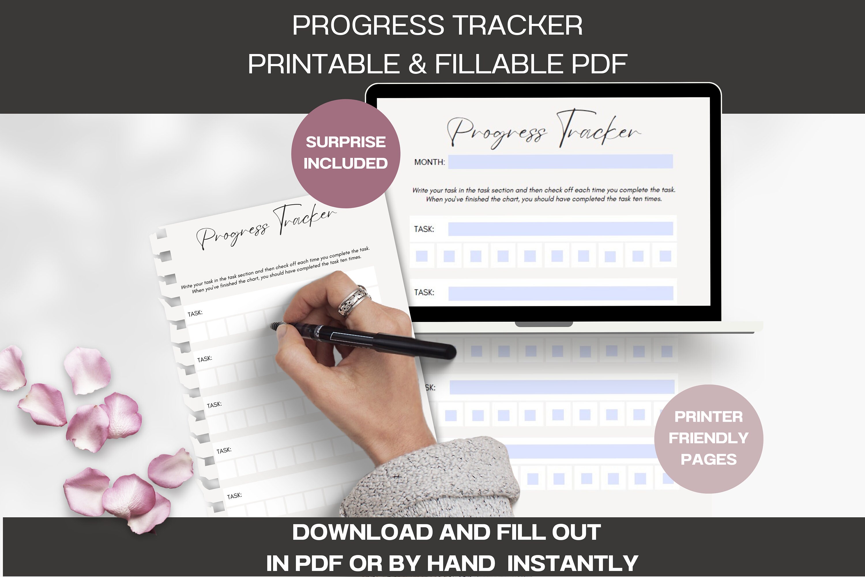 Progress Tracker Printable & Fillable PDF - Etsy